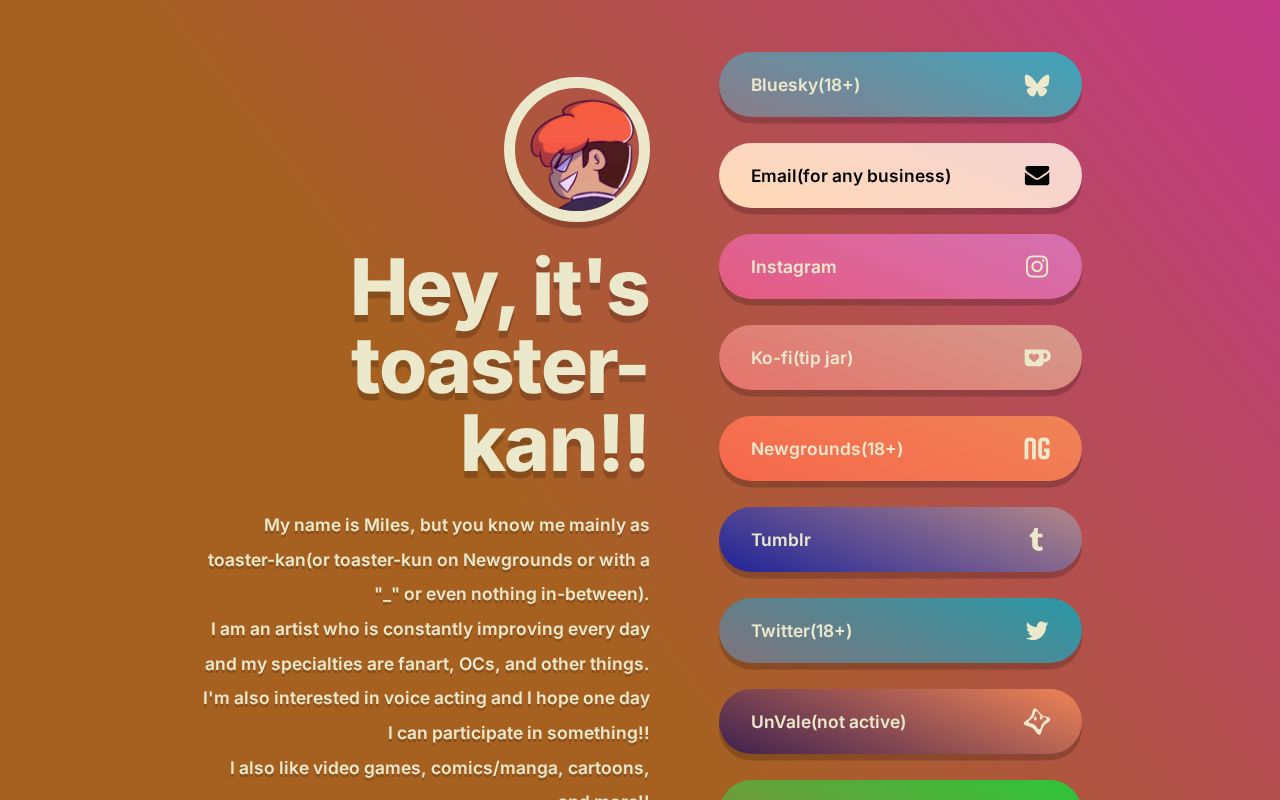 toaster-kan links and bio